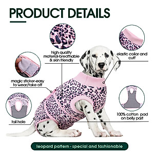 Kuoser Dog Surgery Recovery Suit, Recovery Suit for Female Male Dogs, Dog Onesie After Surgery Spay Neuter, Anti-Licking Pet Surgical Recovery Snugly Suit, Bodysuit for Abdominal Wounds Skin Disease