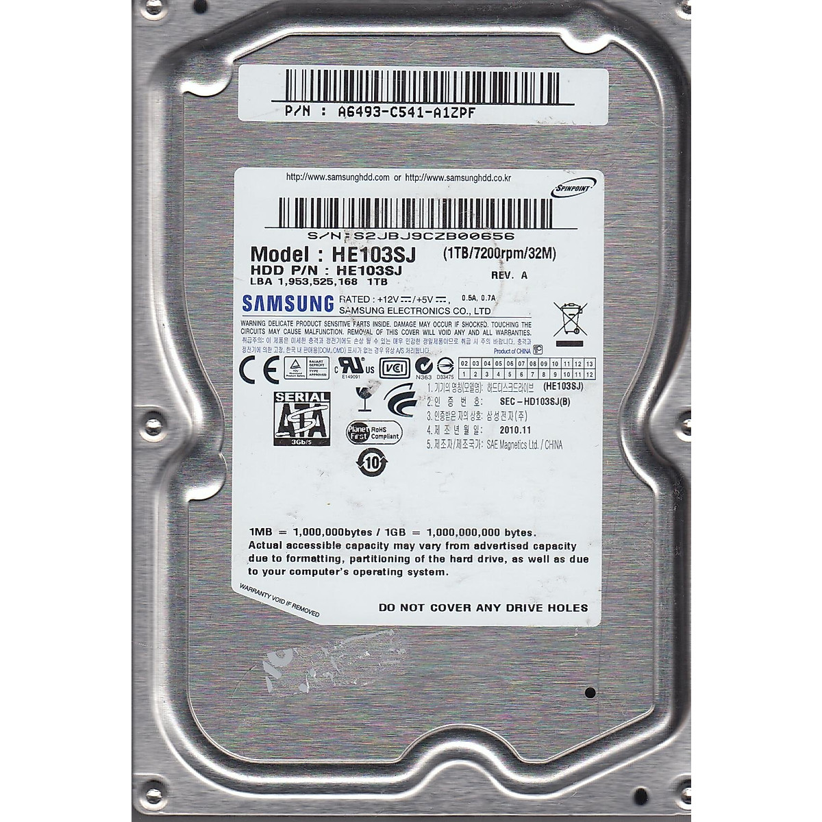 SpinPoint F3R HE103SJ 1 TB Internal Hard Drive