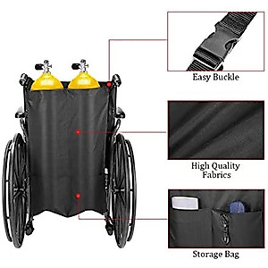 Dual Oxygen Tank Storage Bag for Wheelchair, Portable Oxygen Tank Backpack, Oxygen Cylinder Walker Carrier Bag for Medical, Home and Hospital