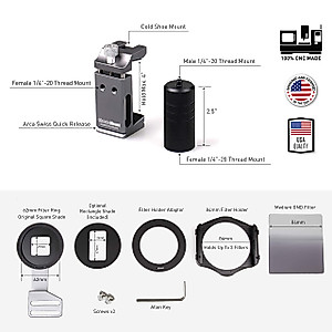 Ztylus Cinema Mount Smartphone GND Filter Kit with Phone Clip for iPhone, Samsung (S: Cinema Mount Rig + GND Filter)