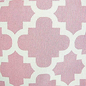 DII Collapsible Burlap Storage Basket or Bin with Durable Cotton Handles, Home Organizational Solution for Office, Bedroom, Closet, Toys, & Laundry (Small Round - 12x9), Rose Lattice