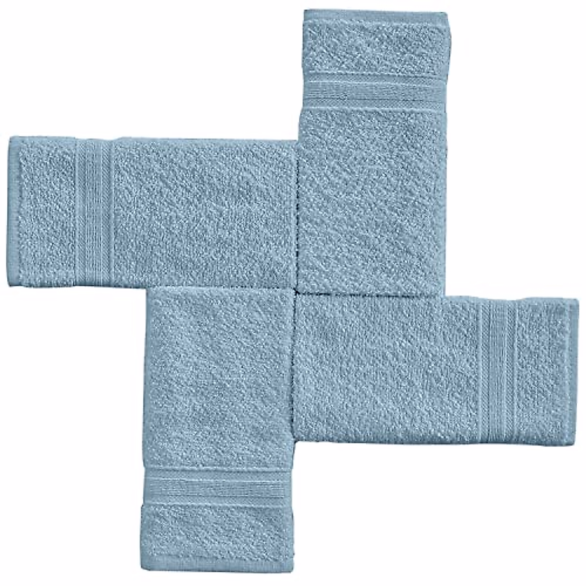 Cotton Fingertip Towels Set - 4 Pack Light Blue Highly Absorbent, Soft Feel Fingertip Towels 11"x17"