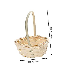 Cabilock 18 pcs mini flower basket candy gift baskets picnic basket wicker hamper doll bread baskets decoration for home flower vases decorative home décor wooden bamboo craft basket