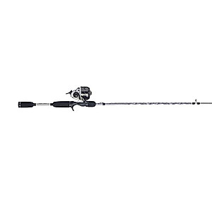 Abu Garcia 6’ Max PRO Fishing Rod and Reel Spincast Combo, 2-Piece Composite Rod, Size 10 Casting Reel, Right/Left Handle Position Grey