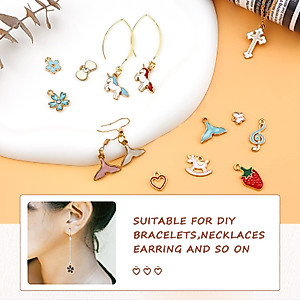 JIALEEY 100PCS Gold Plated Enamel Charms Mixed Moon Star Fruit Animal Charm Colorful Pendant DIY for Necklace Bracelet Jewelry Making and Crafting