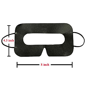 YinQin 100 PCS VR Disposable Eye Mask VR Headset Cover Mask, Sanitary VR Eye Mask, Black VR Eye Mask Cover, Sweatproof VR Headset Cover Mask Universal Eye Mask for VR (Black)