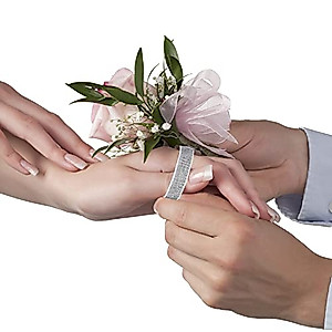 Elastic Wrist Corsage Bands, Elastic Wristlets for Wedding Prom Flowers (24 Pieces)