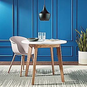 Amazon Brand – Rivet Noah Round Modern Ash Dining Table, 35.4"W, White