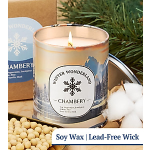 CHAMBERY Winter Wonderland Candle | Inspired by The Rocky Mountains in Premium Tin | Soy Wax with Lead-Free Cotton Wick | 55-Hour Burn | Festive Fragrance for The Season