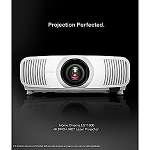 Epson Home Cinema LS11000 4K PRO-UHD Laser Projector, HDR, HDR10+, 2,500 Lumens Color & White Brightness, HDMI 2.1, Motorized Lens, Lens Shift, Focus, Zoom, 3840 x 2160, 120 Hz, Home Theater, Gaming