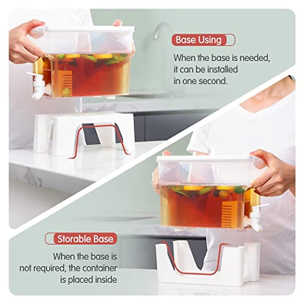 Plastic Drink Dispenser, 0.85 Gallon Beverage Dispenser With Spigot, Iced Juice Lemonade Dispenser, Milk Dispenser For Fridge Gallon, Small Water Dispensers, Liquid Laundry Detergent Dispenser