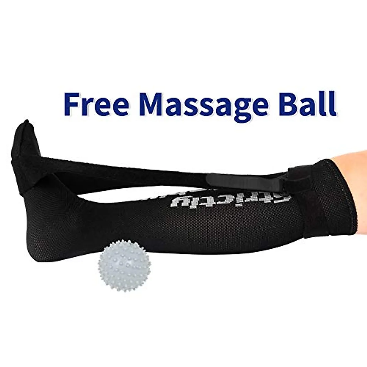 StrictlyStability Plantar Fasciitis Night Sock with Massage Ball Included (Large)