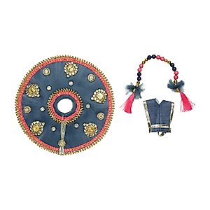 Aditri Creation Gray Designer Cloth for Lord Krishan Ladu Laddu Gopal Kanaiya Bal Krishna Dress Poshak Vastra for Little Metal Idol Statue (Diameter :- 8")