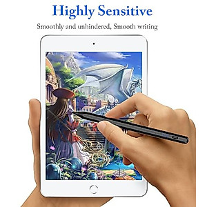 Active Stylus Pens for Touch Screens, DOGAIN Pencil for Android, Rechargeable Tablet Pen POM Tip Magnetic iPad Pencil for iPad/Pro/Air/Mini/iPhone/Samsung/Lenovo/iOS/Android and Other Touch Screen