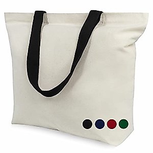 TOPDesign 2 | 6 | 12 Pack Canvas Tote Bags with Magnetic Snap, Reusable Grocery Shopping Bags, DIY Your Creative Designs (pack of 2)