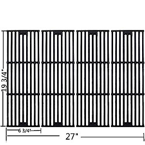 Votenli C6505A(4-Pack) 19 3/4" Cast Iron Cooking Grid Grates Replacement for Chargriller 2121, 2123, 2222, 2828, 3001, 3008, 3030, 3725, 4000, 4208, 5050, 5072, 5252, 9020