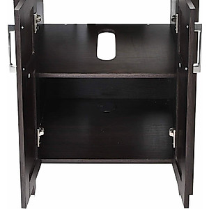 SHWQ 24'' Bathroom Vanity Cabinet with Mirror Glass Ceramic Sink Faucet Combo Brown Cabinet Bathroom cabinets Bathroom Accessories Bathroom Set Bathroom Sets Bath Accessories