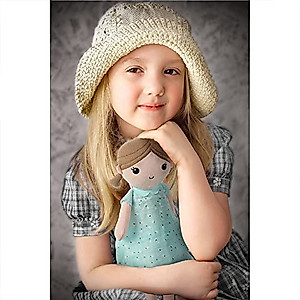 Linzy Toys, Soft Plush Mint Blue Emily Rag Doll, 15"