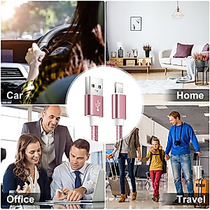 iPhone Charger Cable 5Pack【3/3/6/6/10FT】iPhone Charger Cord MFi Certified Lightning Cable, Fast iPhone Charging Cord Nylon Braided USB Lightning Cable Compatible iPhone14 13 12 11/ XS/Max/XR/X/8/7//6/