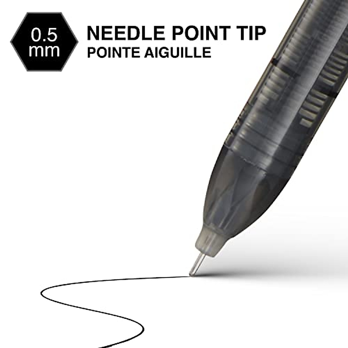 Rotring Rollerball Pen | Needle Point (0.5 mm) Rollerpoint for Precise Writing | Black Ink | 12 Count