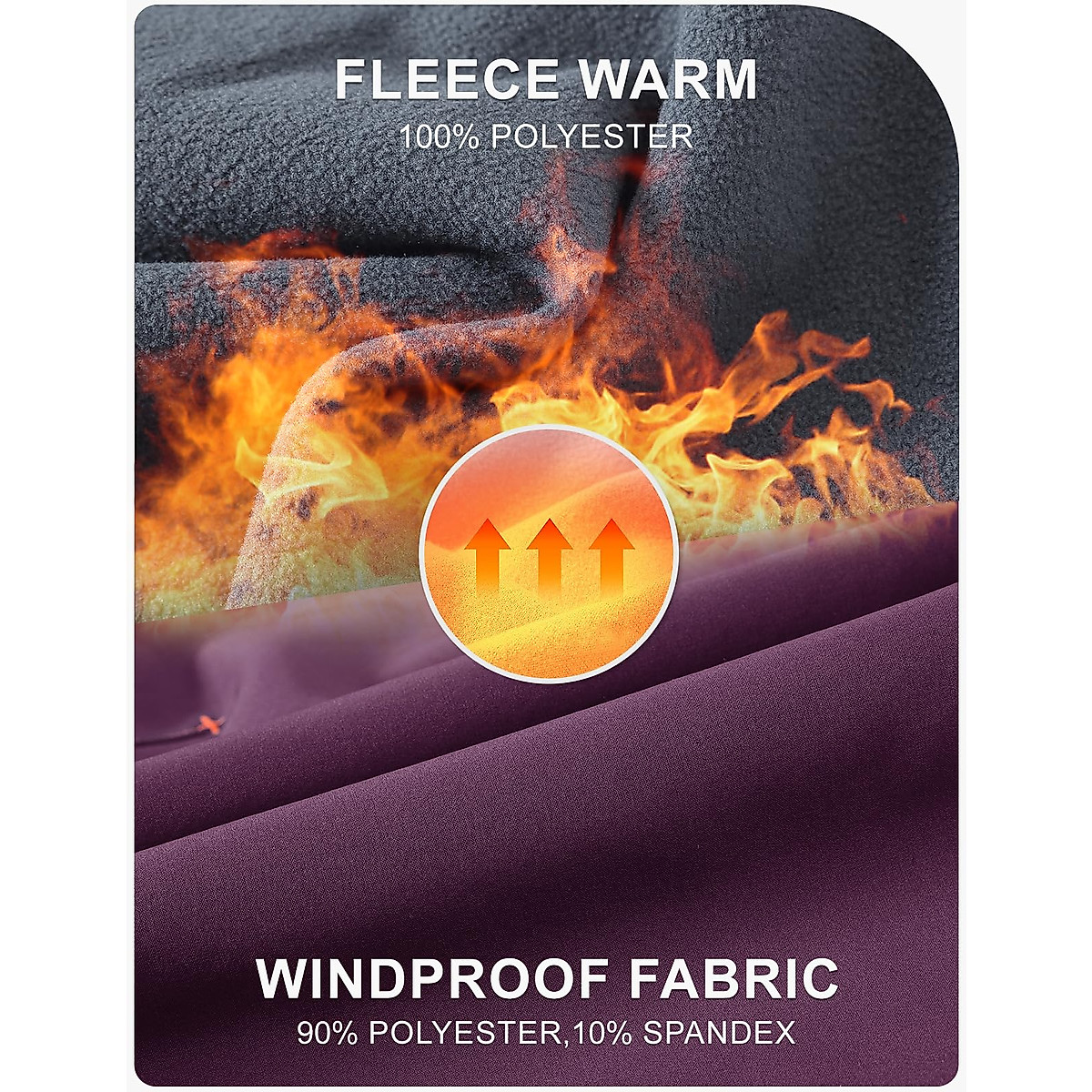 TBMPOY Women's Ski Windproof Waterproof Snow Pants Outdoor Hiking Fleece Lined softshell Pants Purple L