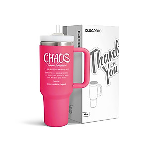 Chaos Coordinator 40oz Hot Pink Tumbler - Thank You Gifts for Women Boss Lady, Coworker, Mom, Manager, Teacher, Nurse, Birthday, Administrative Professional Day