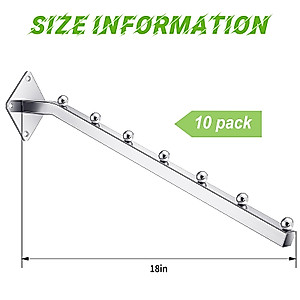 Vesici 10 Pcs 18 Inch 7 Ball Waterfall Hook for Wall Mount Heavy Duty Clothes Hanger Rack Wall Mounted Coat Hooks for Bathroom, Bedroom, Laundry Room Clothing Display