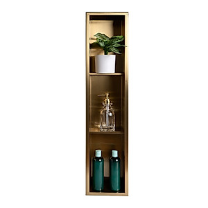 ALFI brand ABNP0836-BG Shower Niche, Brushed Gold 36 x 8 x 4