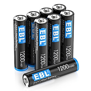 EBL 8 Pack 1.5V Lithium AA and 8 Pack Lithium AAA Batteries High Performance Constant Volt Lithium Battery