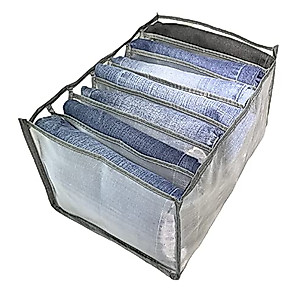 2PCS Wardrobe Clothes Closet Organizer Storage Baskets 7 Grid Foldable Drawer Mesh Separation Box For T-shirt, Legging, Skirts, Jeans, Kid Clothes