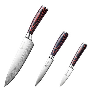 PAUDIN Chef Knife, Kitchen Utility Knife and Paring Knife
