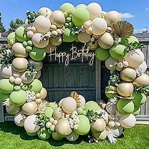 JOYYPOP Sage Green Balloons 110 Pcs Olive Green Balloon Garland Kit 5 inch+10 inch+12 inch+18 inch Green Balloons for Baby Shower Birthday Party Decorations