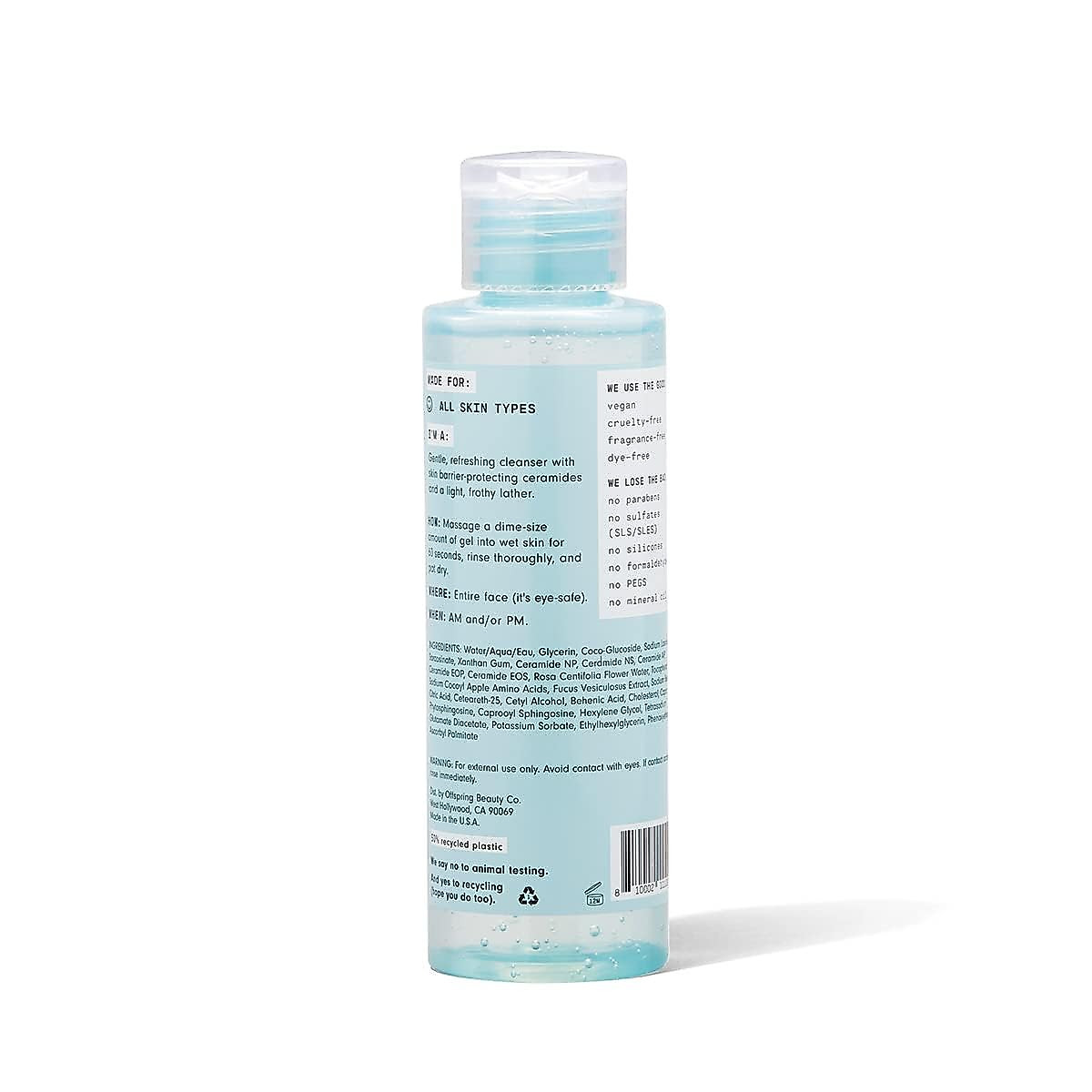 Versed Wash It Out Gel Face Cleanser - Mild, Non-Stripping Gentle Gel Facial Wash with Nourishing Rosewater and Moisturizing Ceramides - Vegan (4 fl oz)