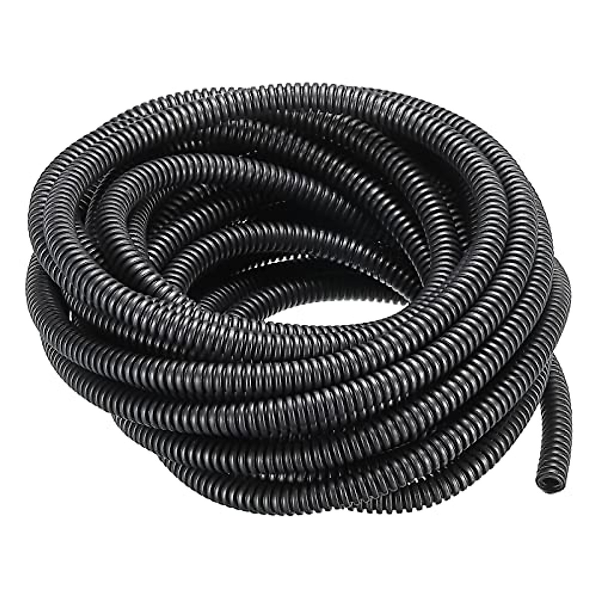 DMiotech 10mmx8mmx8m Plastic Non-Split Corrugated Tubing Indoor Outdoor Cord Management for Wrap Tidy Office Garden