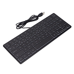 ASHATA Mini USB Wired Gaming Keyboard 64 Keys RGB Backlights Computer Gaming Keyboard for Desktop Notebook Computer, Plug and Play