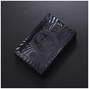 MSTICORA Gold Foil Poker Set - US Dollar Playing Cards - Plastic Playing Cards - Casino Cards (Black 1 Deck)