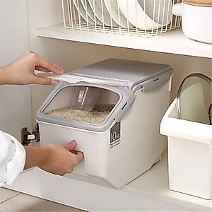 2-Pack Large Rice Storage Containers 10 Liter 340 oz Feed Bin Dog Food Storage Container Set Leak Proof Locking Lid