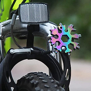 18-In-1 Stainless Steel Snowflakes Multi-Tool, Mens Stocking Stuffer Ideas,Snowflake Multi Tool (Black)