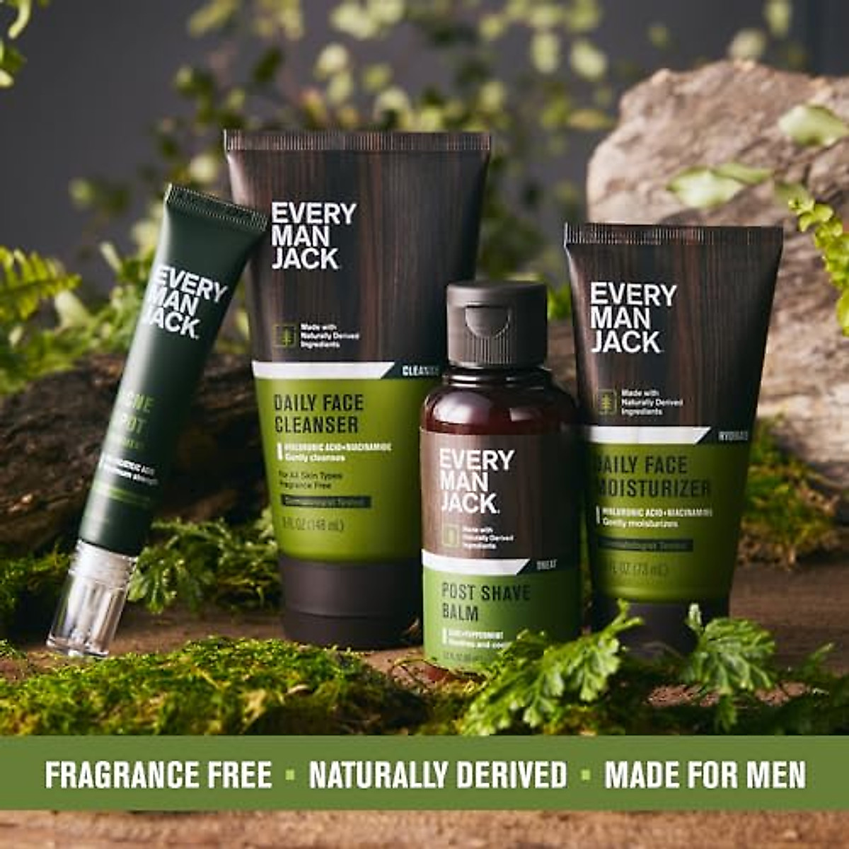 Every Man Jack Daily Face Lotion for Men - Deeply Moisturize and Revive Dry, Tired Skin with Hyaluronic Acid, Aloe Vera and Niacinamide - 2.5 oz Men’s Face Lotion (2 Pack)
