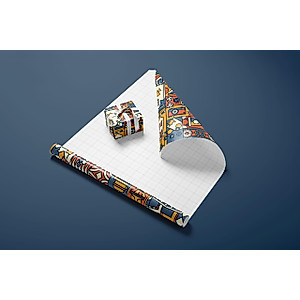 Stellar Factory Board Game and Amusement Pattern Wrapping Paper - 17 inches x 20 feet