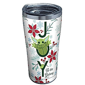Tervis Triple Walled Star Wars - The Mandalorian Christmas Holiday Joy Insulated Tumbler Cup Keeps Drinks Cold & Hot, 20oz, Stainless Steel