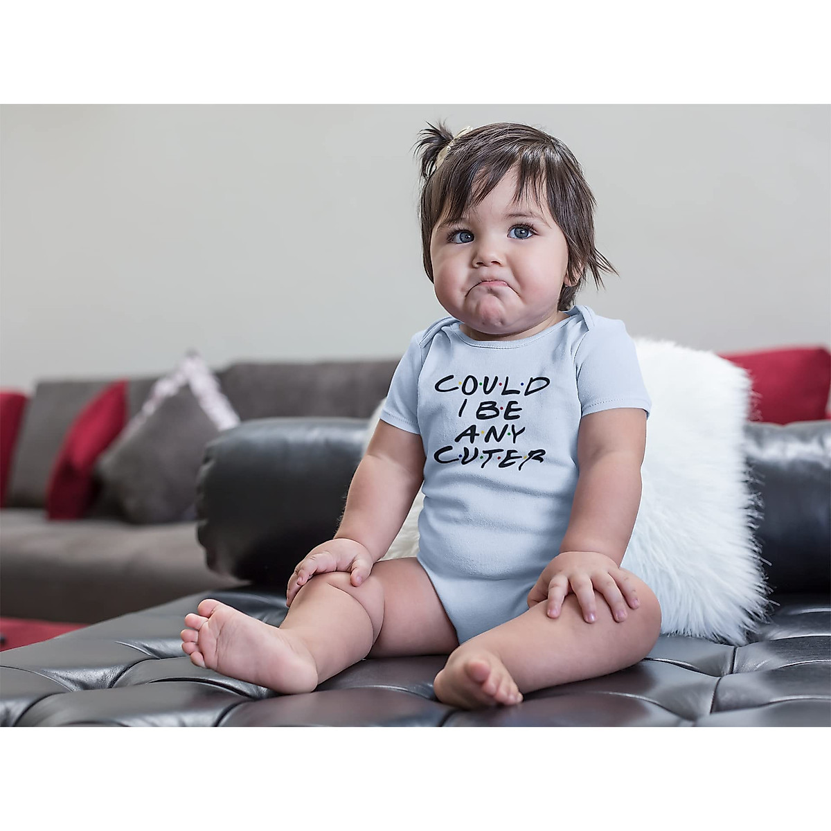 Could I Be Any Cuter Infant Bodysuit Funny 90s Show Baby Girl Boy Cloth Outfit Pink 6M