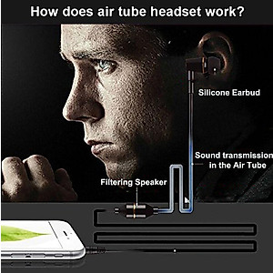 Air Tube Earbuds Headphone Binaural Earphones with Microphone Noise Cancelling for Phone,Pad,Pod,HTC,Sony,Mp3 Players