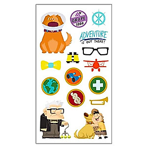 Silver Buffalo Disney Pixar Up House and Balloons Twist Spout Plastic Water Bottle with Stickers You Stick Yourself, 32 Ounces