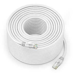 Maximm Cat 6 Ethernet Cable 300 ft - High-Speed LAN Cable, Internet Cable, Patch Cable, and Network Cable - UTP, 10Gbps, 550MHz Ethernet Cord - White