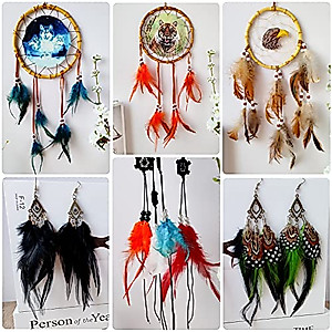 THARAHT 100pcs White Saddle Hackle Rooster Feather Loose Bulk 5-7 inch 12-17cm for DIY Dream Catcher Decoration Natural Saddle Hackle Rooster Feather