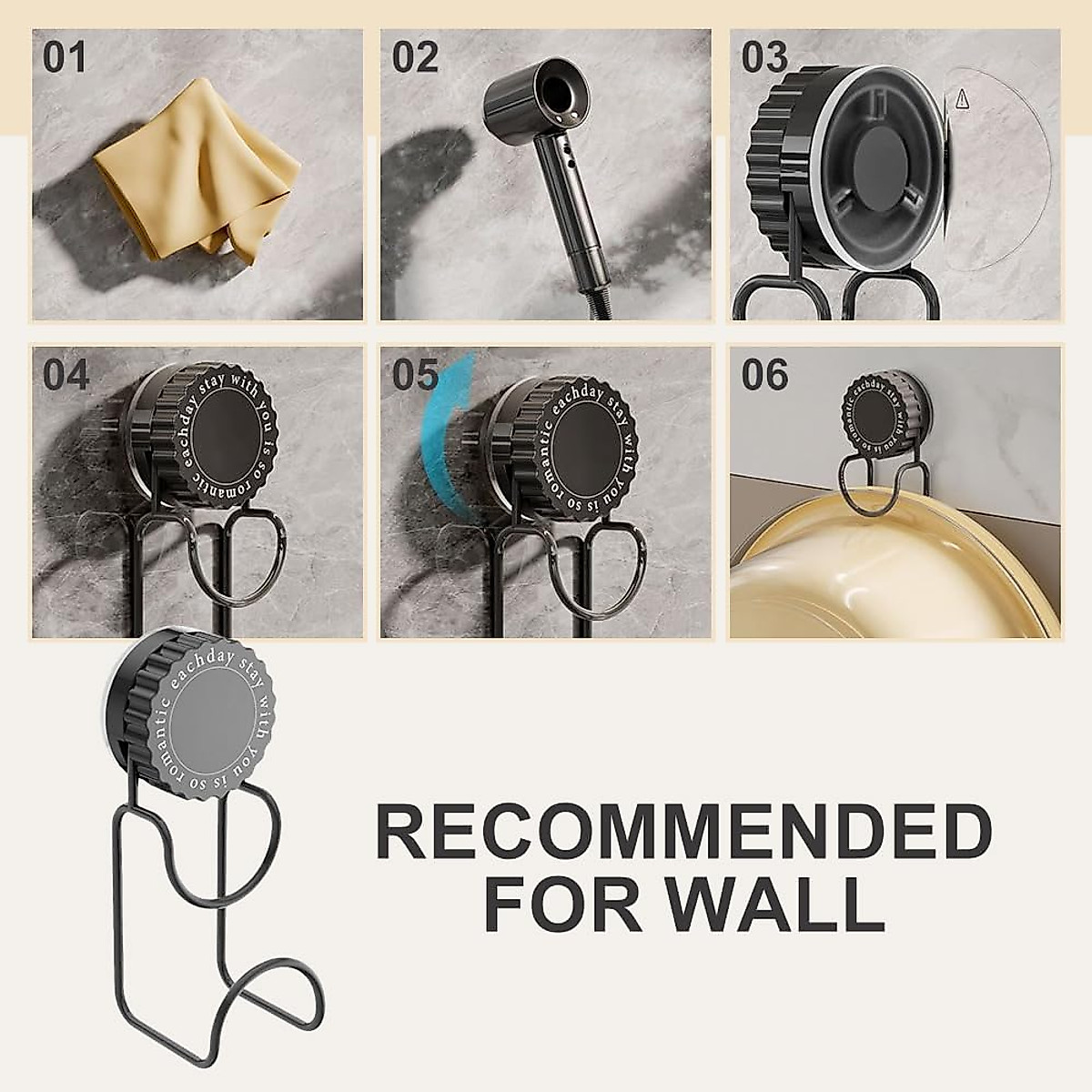 Luxury Washbasin Hook, Swivel Suction Cup Hooks, Powerful Vacuum Suction Cup Hooks, Heavy Duty Washbasin Hook for Kitchen Bathroom Shower Wall, Removable and Reusable for Bags Coat (White)