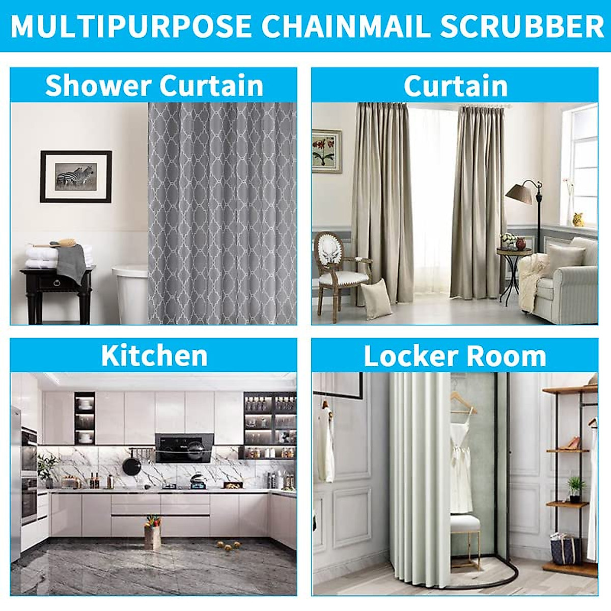 HAOBAOBEI Shower Curtain Rings Hooks, 12 Pack Bathroom Double Curtain Hooks for Christmas Shower Curtain Liner, Metal Rust-Resistant Roller Ball Sliding Hooks for Bathroom Shower Curtains Rods (Black)