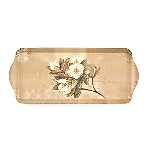 Pimpernel Sugar Magnolia Collection Sandwich Tray | Serving Platter | Crudité and Appetizer Tray | Made of Melamine | Measures 15.1" x 6.5" | Dishwasher Safe