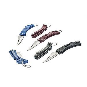 SE Assorted Color Mini Pocket Knife Keychains (6 PC.) - KVS2101-36-6
